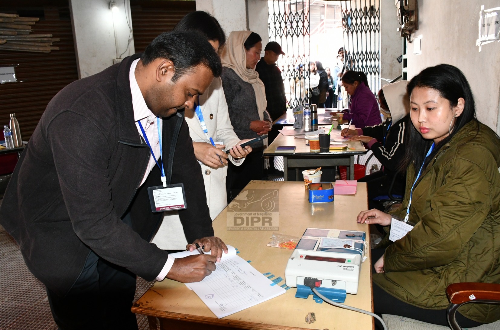 General Observer, M.J Pradip Chandren IAS during his visit to Polling Station 13 Daklane-III ...